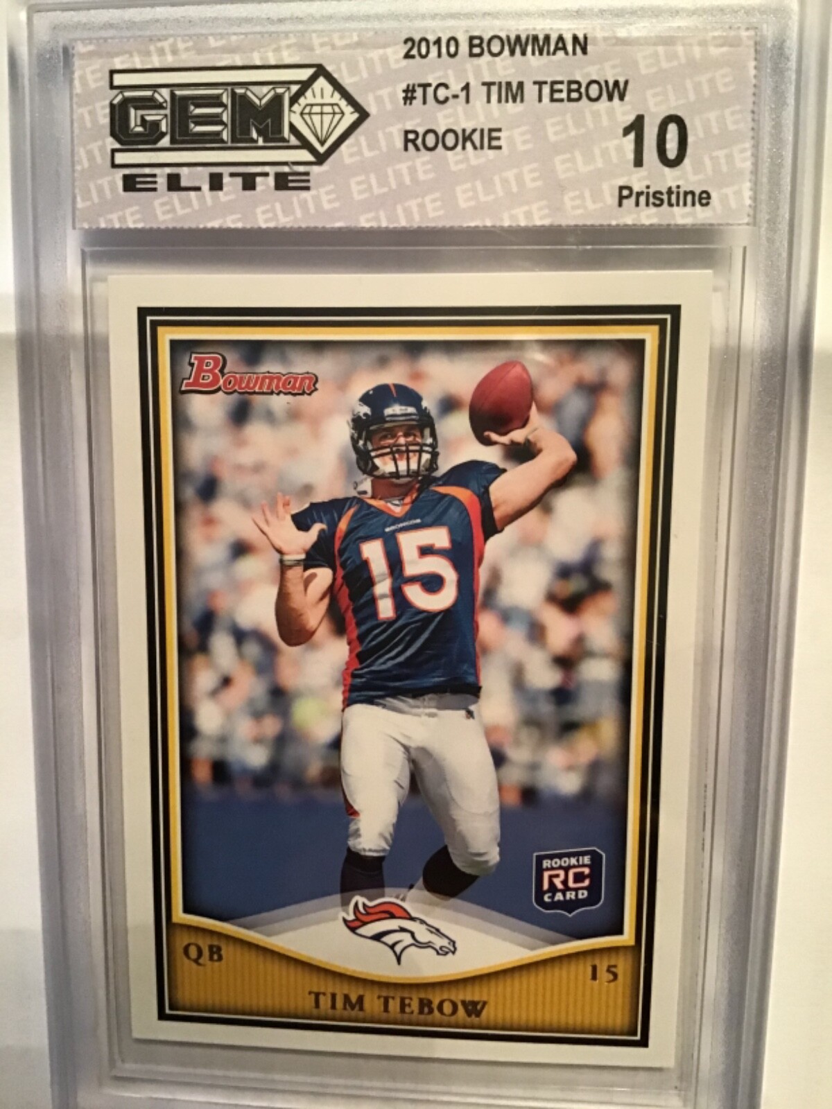 Tim Tebow 2010 Bowman #TC-1 GEM ELITE 10 Pristine Target ROOKIE CARD | eBay