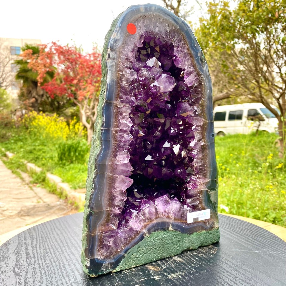 19.46LB Large Natural Amethyst Geode Cathedral Crystal Cluster Specimen ...