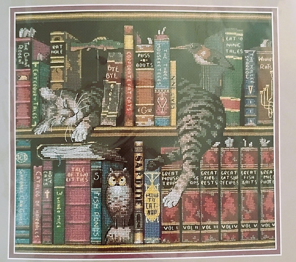 Dimensions Frederick the Literate Cat 2001 Cross Stitch Kit #35048 NIP ...