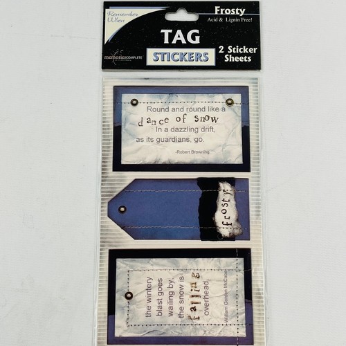 Remember When Frosty Tags Tag Stickers 2 Sticker Sheets Scrapbook ...