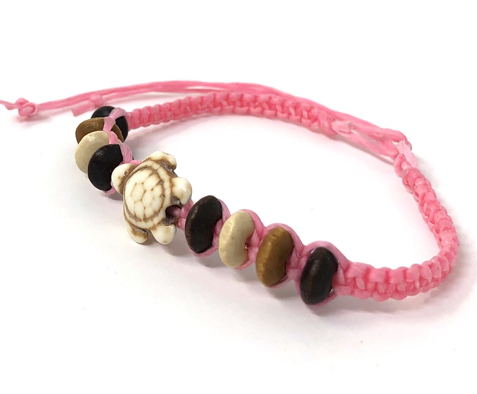 New Pink Sea Turtle Beaded Adjustable Bracelet Fashion Turtle Charm ...