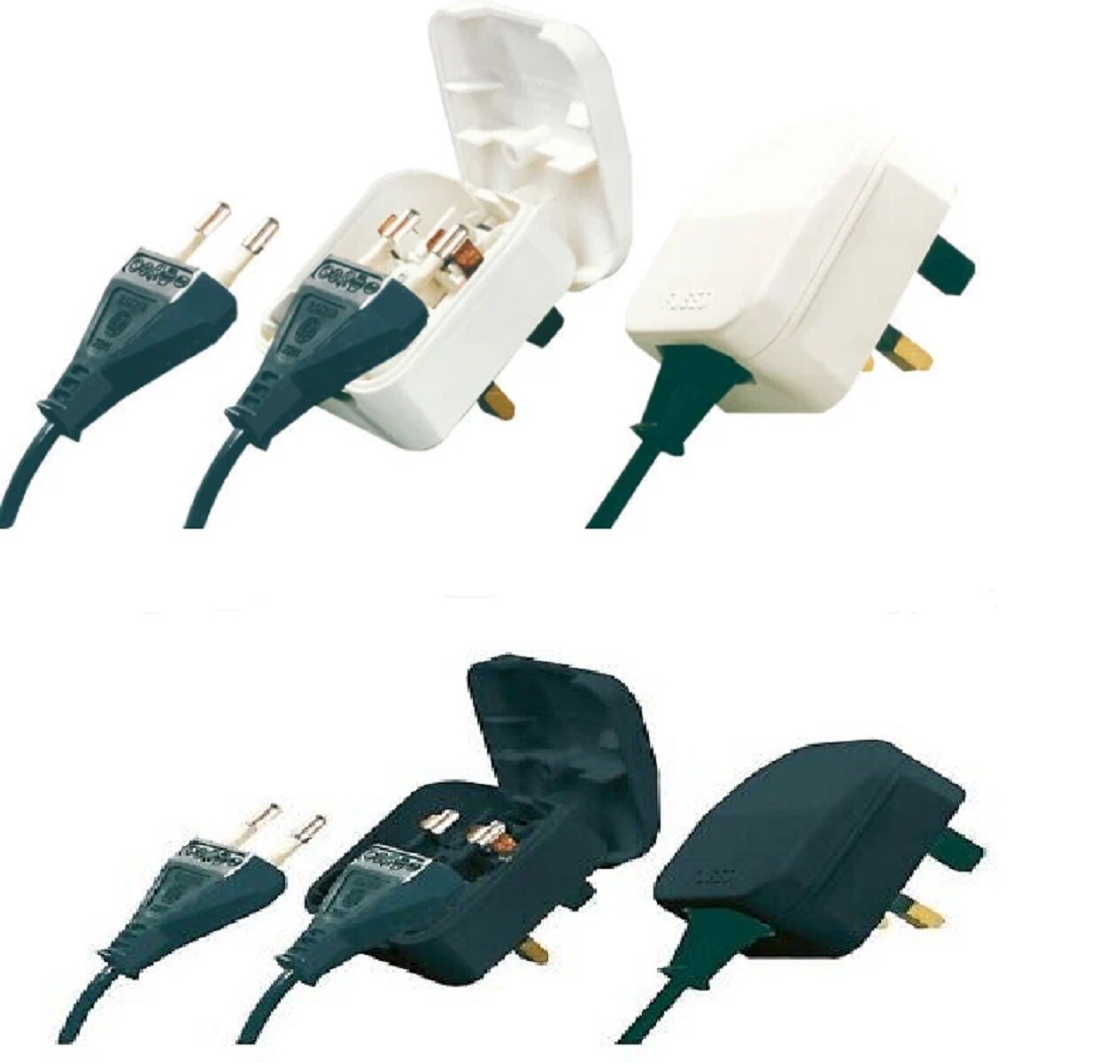 Euro Europe UK Plug Converter 2 to 3 Pins 5A Fused Adapter BS5733 ...