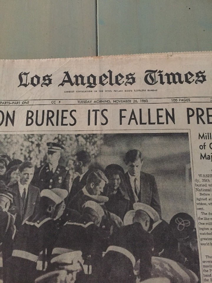 Los Angeles Times ~Tuesday November 26 1963 Nation Buries Its Fallen ...