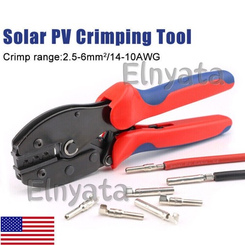 Solar Panel PV Wire Cable Connectors Ratchet Crimper Pliers Crimping ...