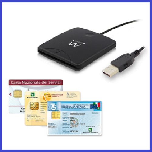 LETTORE SMART CARD EWENT EW1052 TESSERA SANITARIA FIRMA DIGITALE CNS ...