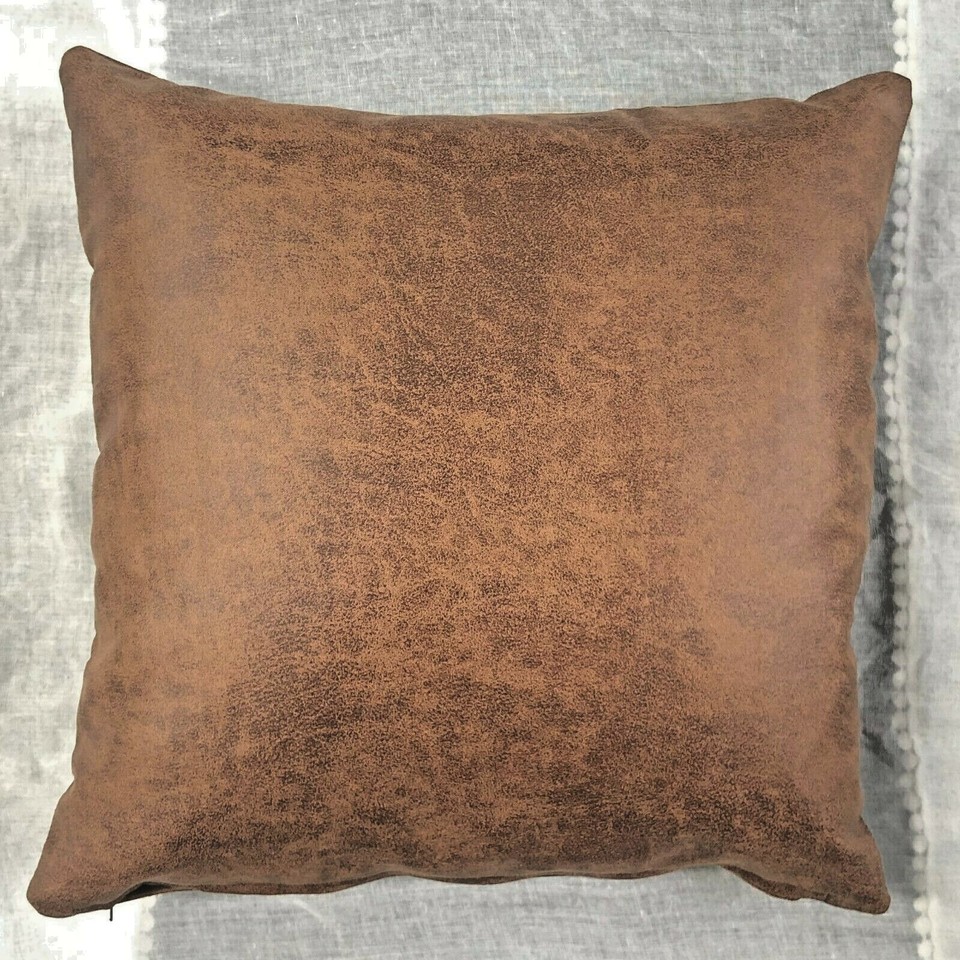 High Quality FR BS7177 Handmade Distressed Faux Leather Cushion Cover ...