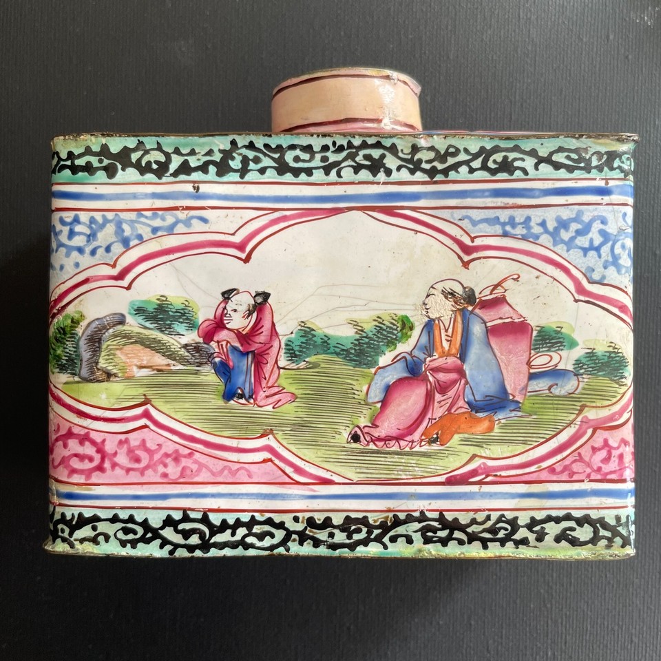Chinese Antique Canton Enamel tea caddy , 18th c Qianlong Period #1670 ...