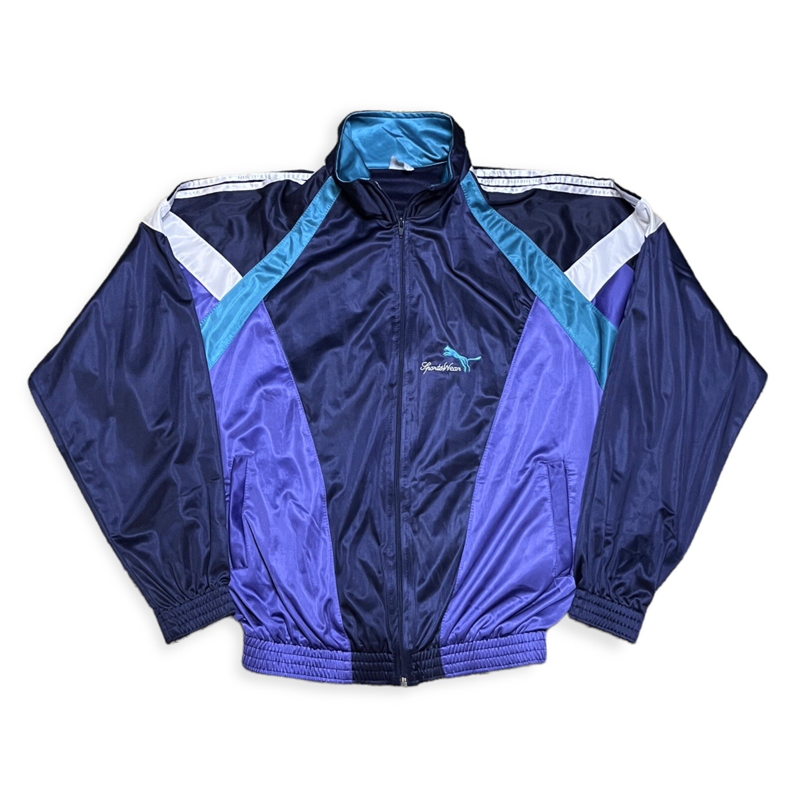 Vintage PUMA 80s Silky Bright Neon Track Warmup Jacke… - Gem