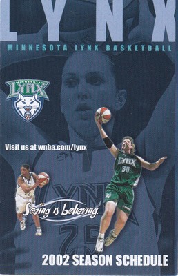 2002 MINNESOTA LYNX WNBA BASKETBALL POCKET SCHEDULE | eBay
