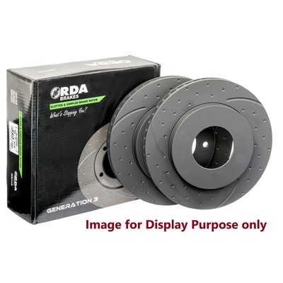 RDA Slotted And Dimpled Brake Rotor Pair 302mm Front RDA7900D | eBay ...