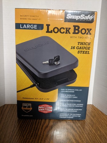 SnapSafe Large Lock Box with 2 Keys 842631100397| eBay