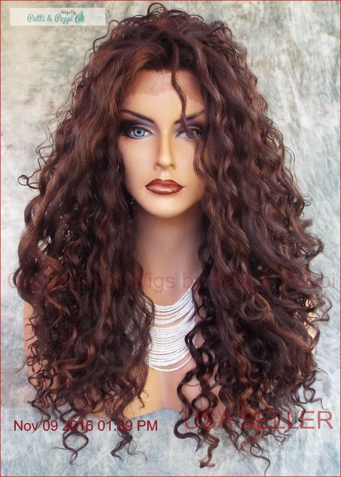LACE FRONT LONG CURLY STYLE WIG COLOR FS4.30 GORGEOUS SEXY STYLE US ...