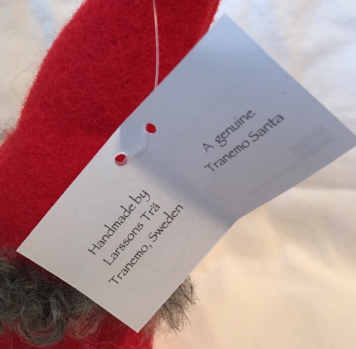 Genuine Handmade Collectable Tranemo Santa Red Hat w/beard Larssons Trä ...