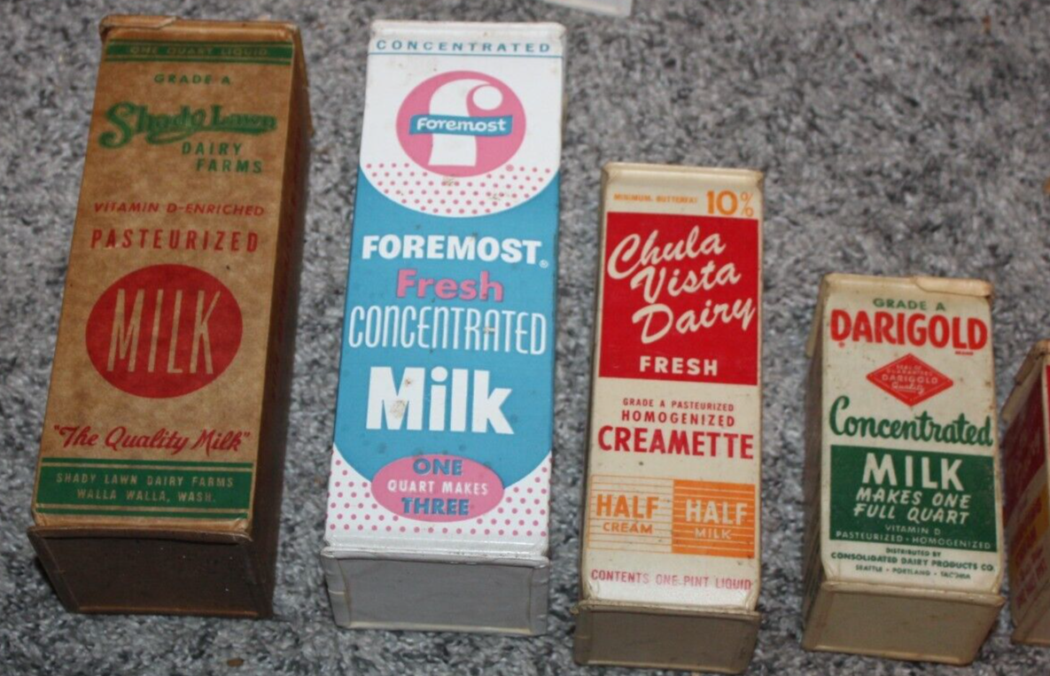 Vintage Dairy Cartons Various Lot of 10 ,Darigold,Chula Vista,Clarks ...