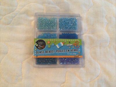 Crafters Square Glass Beads 1.1oz Blue | eBay