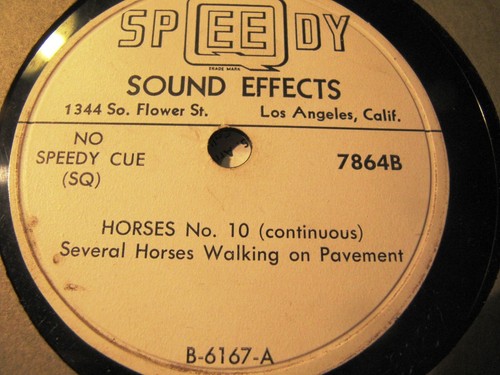TV Radio SHOW SOUND EFFECTS Record Speedy Q HORSES Walking on Pavement ...