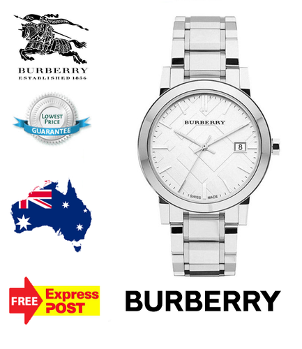 NEW BURBERRY 'THE CITY' BU9100 SILVER CHECK WOMENS QUARTZ WATCH | eBay