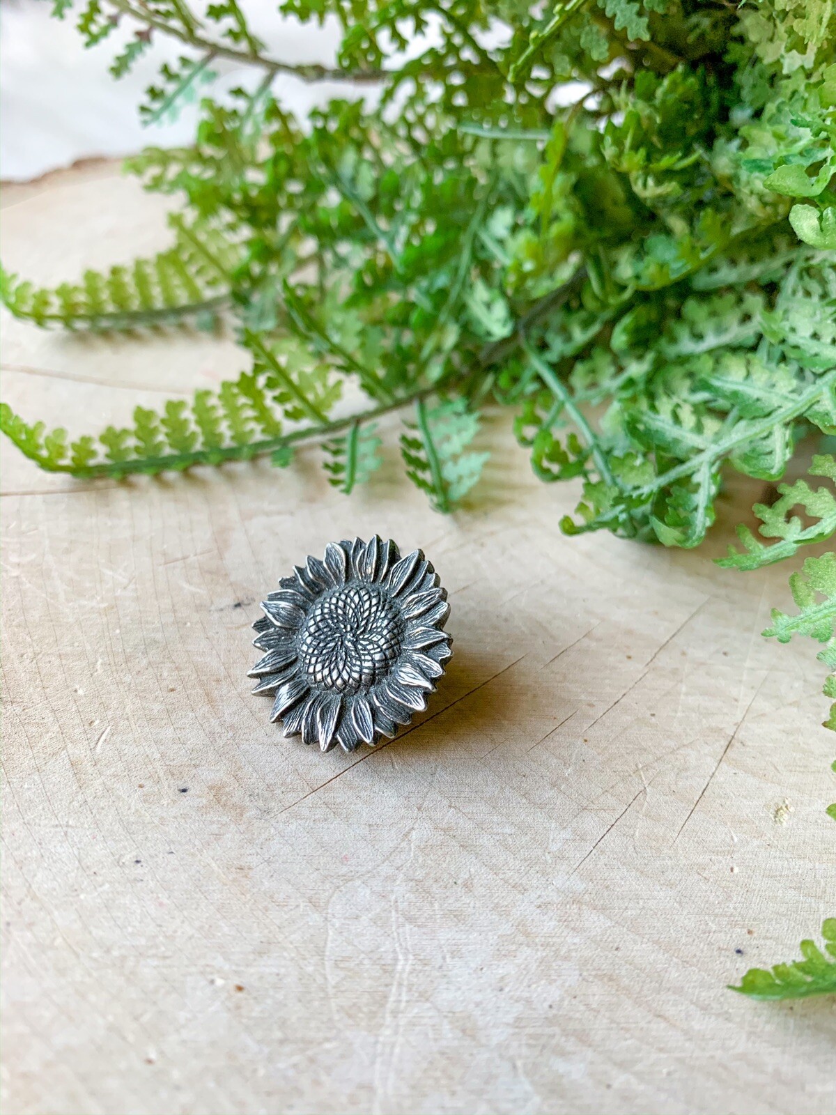 Vintage "Danforth Pewter” 1992 Genuine Pewter Sunflow… - Gem