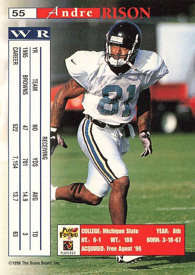 1996 Pro Line II Intense #55 Andre Rison Jacksonville Jaguars | eBay