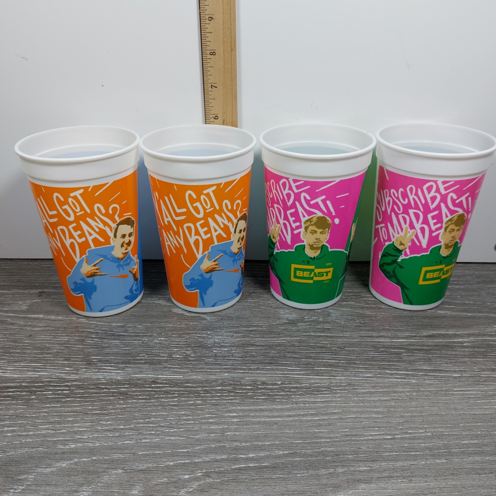Set Of 4 Mr. Beast Burger Collectable Cups (Chandler) YouTuber Drinking ...