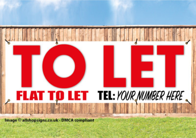 FLAT TO LET PROPERTY LET SIGN BANNER OUTDOOR SIGN waterproof PVC ...