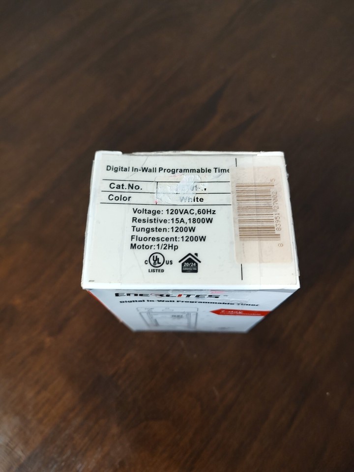 Digital Programmable Timer Switch for Lights Enerlites HET01-C-W White ...