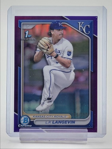 L.P. LANGEVIN 2024 BOWMAN CHROME DRAFT 1ST PURPLE REFRACTOR /250 Q4034 ...
