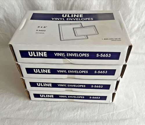 Uline Vinyl Envelopes S-5653 Price Tag Sleeves Photo/Card Protectors 4 ...