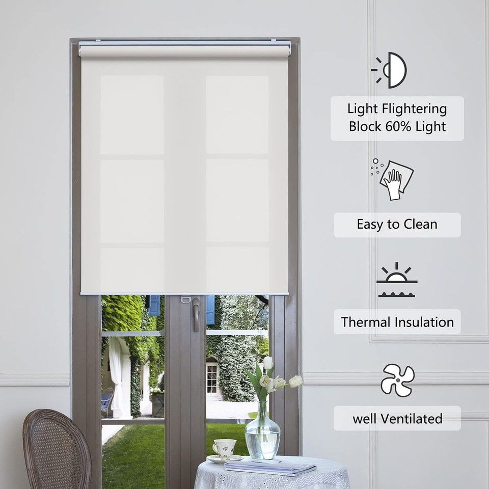 AOSKY Cordless Roller Shades for Windows Light Filtering with 5% ...