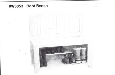 wood furniture plans~Boot Bench #W3053 Entry Way or Mud Room Bench | eBay