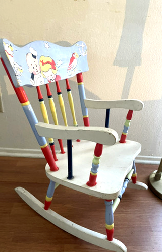 Mid Century Vintage Rocker Handpainted Child Rocking Chair Popeye Young ...