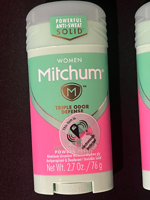 Mitchum Women Powder Fresh Antiperspirant Deodorant Solid 2.7oz (2 Pack ...