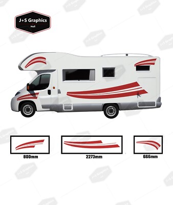 MOTORHOME GRAPHICS STRIPES UNIVERSAL ANY CAMPER VAN CARAVAN STICKERS ...