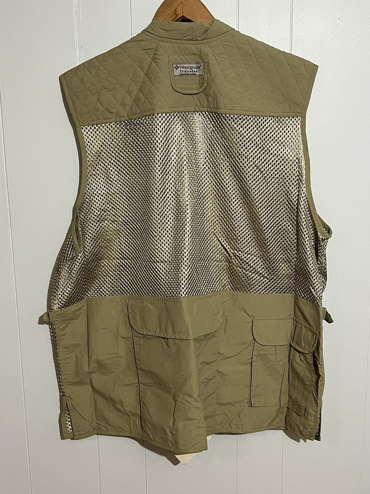 Weekender Traveler Travel Vest Outdoors Fishing Hunting Safari Khaki Sz ...