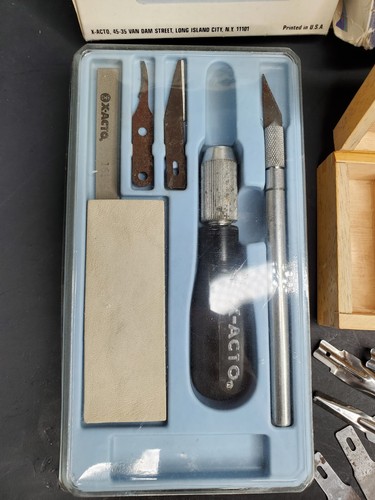 Lot Of Vintage X-Acto XACTO Knife Sets in Original Wood Box With Razors ...