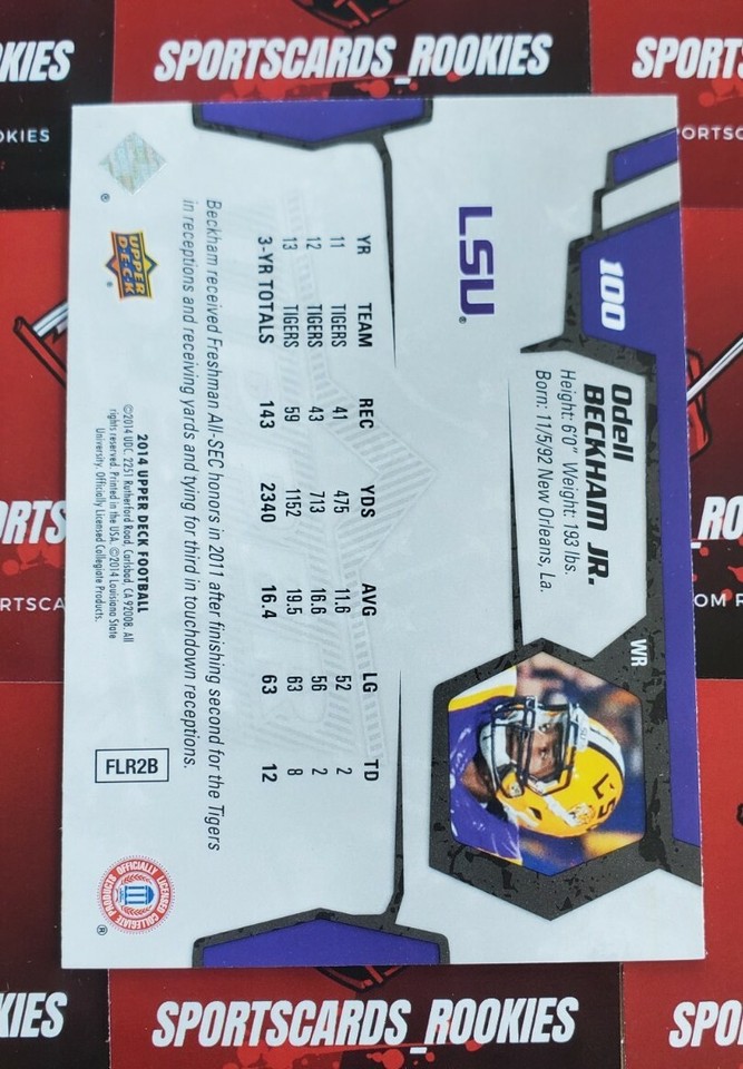 2014 Upper Deck Odell Beckham Jr Rookie Card #100 LSU & Rams RC ...