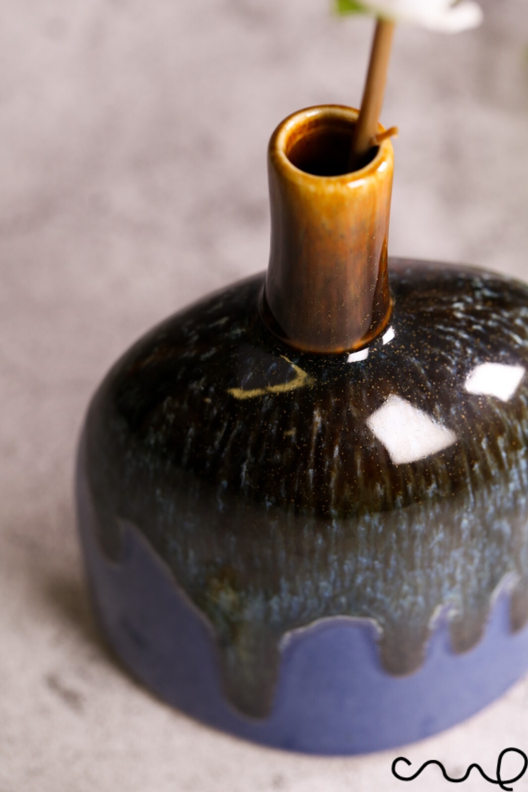 Handmade Blue Ceramic Vase Unique Single Bud Singles Stem Flower Vase ...