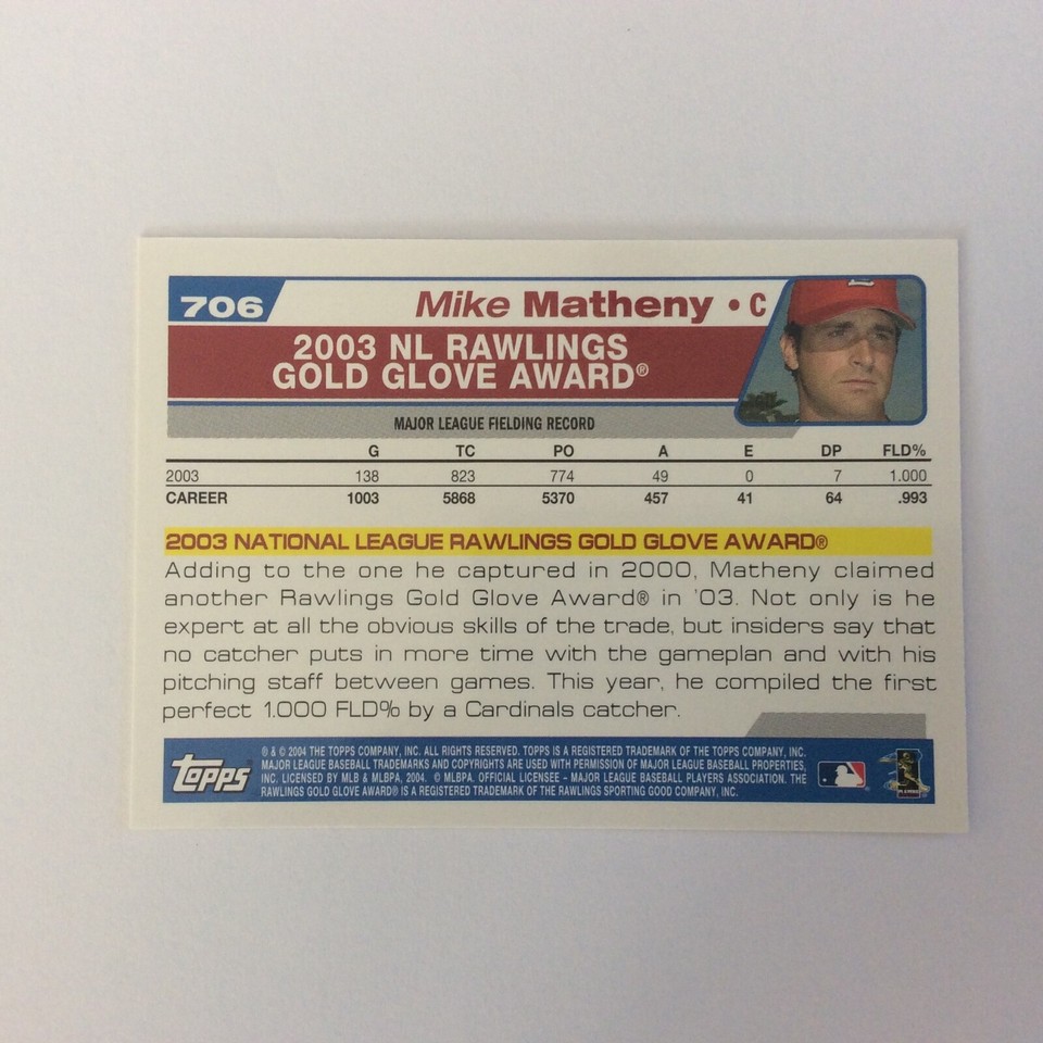 2004 Topps #706 Mike Matheny AW St. Louis Cardinals | eBay