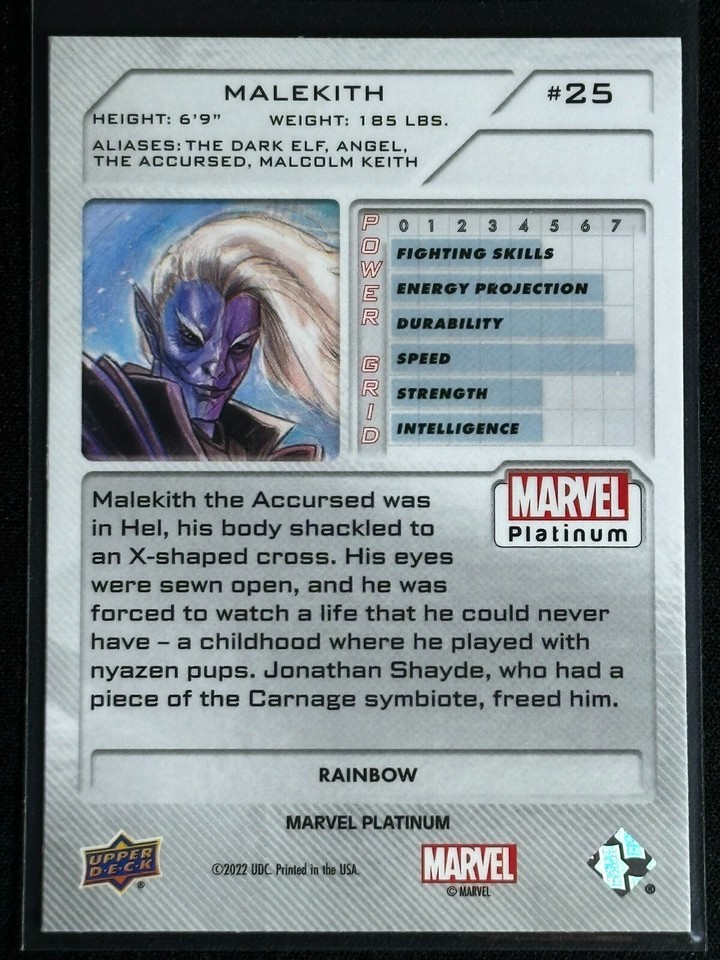 2023 Upper Deck Marvel Platinum Rainbow Malekith #25 SP MCU Avengers | eBay