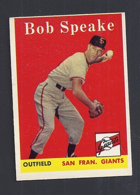 1958 Topps Bob Speake San Francisco Giants #437 EM Vintage Beauty! | eBay