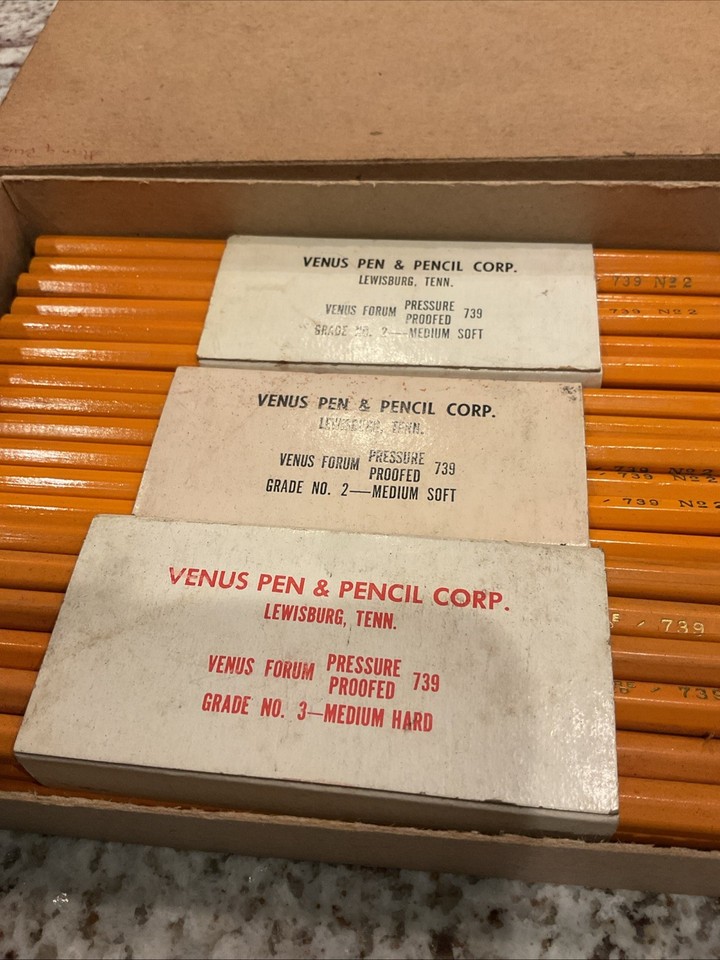Vintage 3 Pack Venus Pen & Pencil Corp Thick Carbon Drawing Pencils No. 2 44DX | eBay