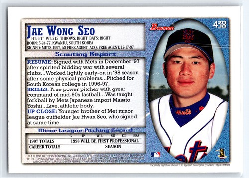 1998 Bowman #438 Jae Weong Seo | eBay