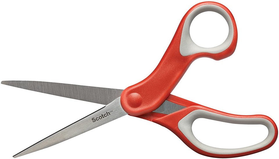 Scotch Household Scissor, 8-Inches Red Handle Light Duty Cutting ...