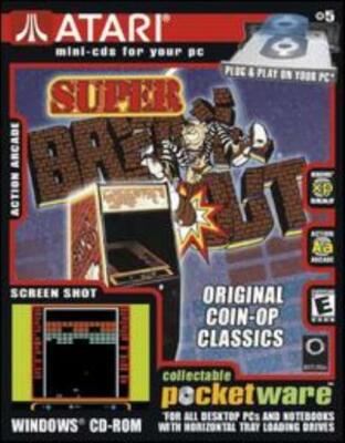 Super Breakout PC CD bouncing a ball against a wall knock off bricks ...