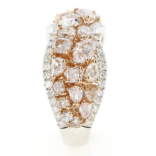 Real 4.53ct Natural Fancy Pink Diamonds Engagement Ring 18K Solid Gold ...