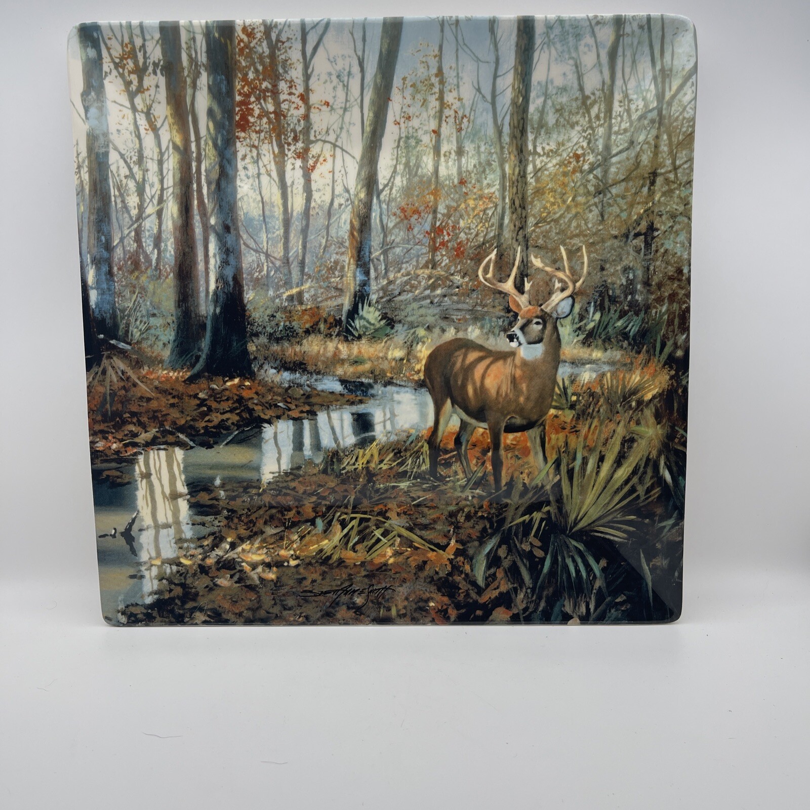Swamp Buck Brett Smith Plate Collectible Deer Hunting Outdoors Glitter ...