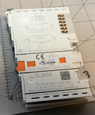 Beckhoff EL3054 EtherCAT Terminal 4ch analog input 4-20mA 12bit single ...
