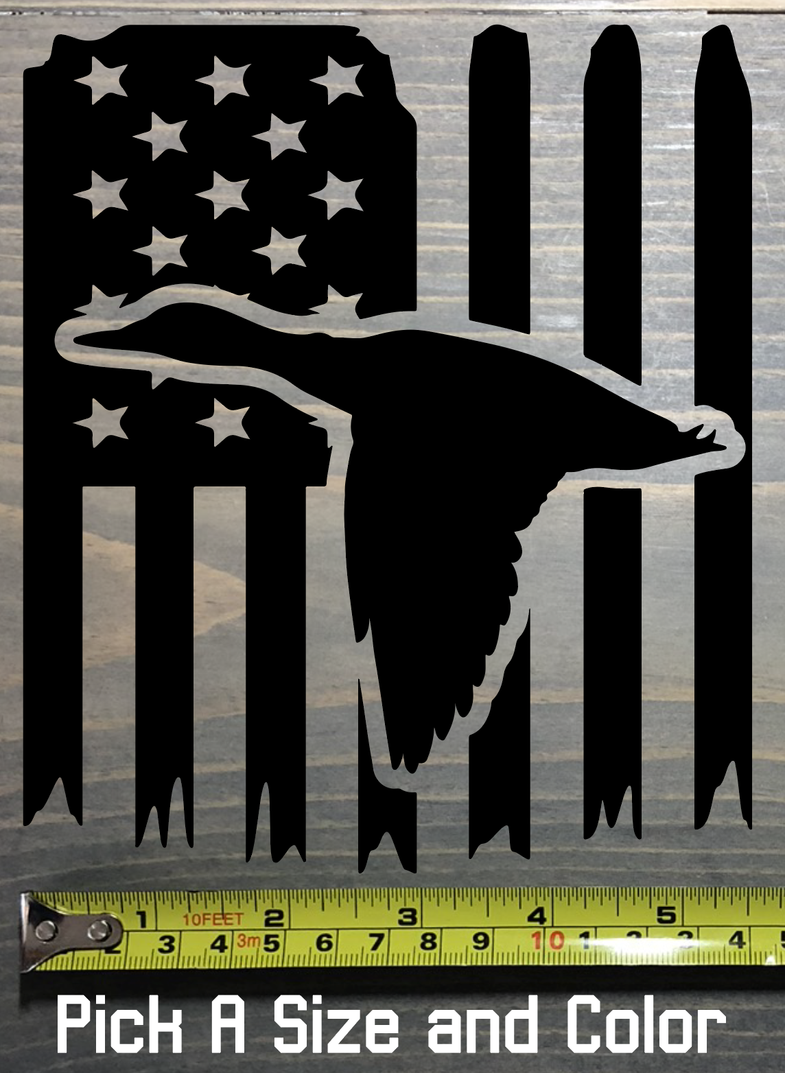 Duck Decal Hunting USA Flag Geese Mallard Waterfowl Wood Hunting ...
