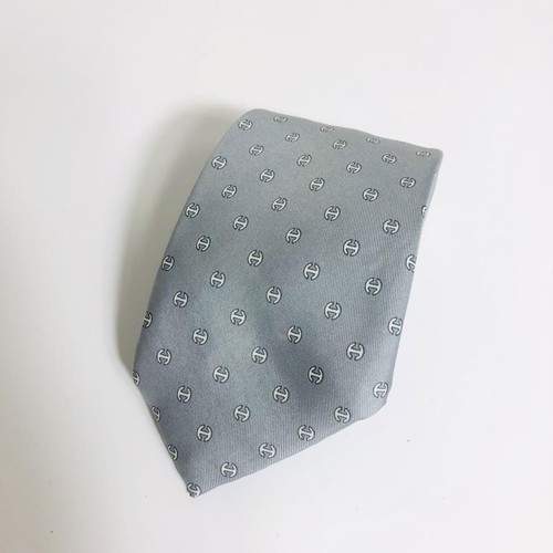 Beautiful HERMES necktie, light grey, business, H pattern | eBay
