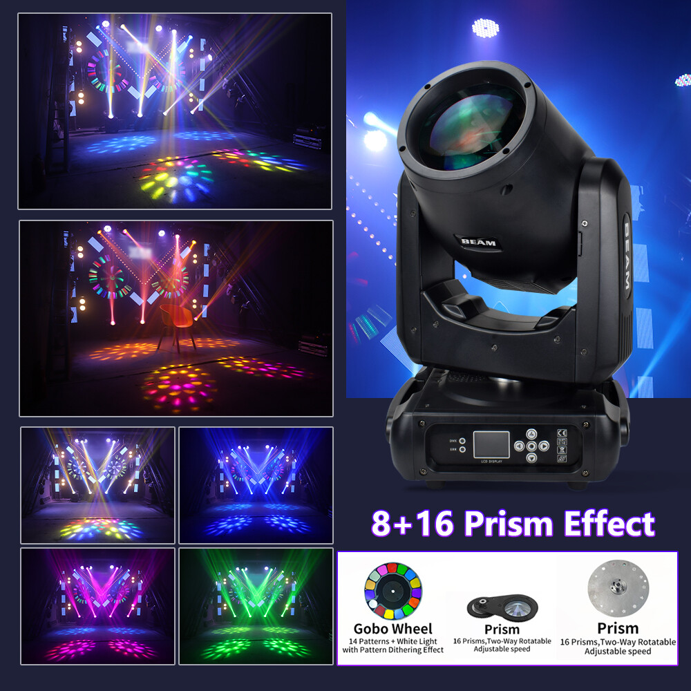 2X 7R 230W Moving Head Light Mini Stage Lighting LED DMX Beam Disco ...